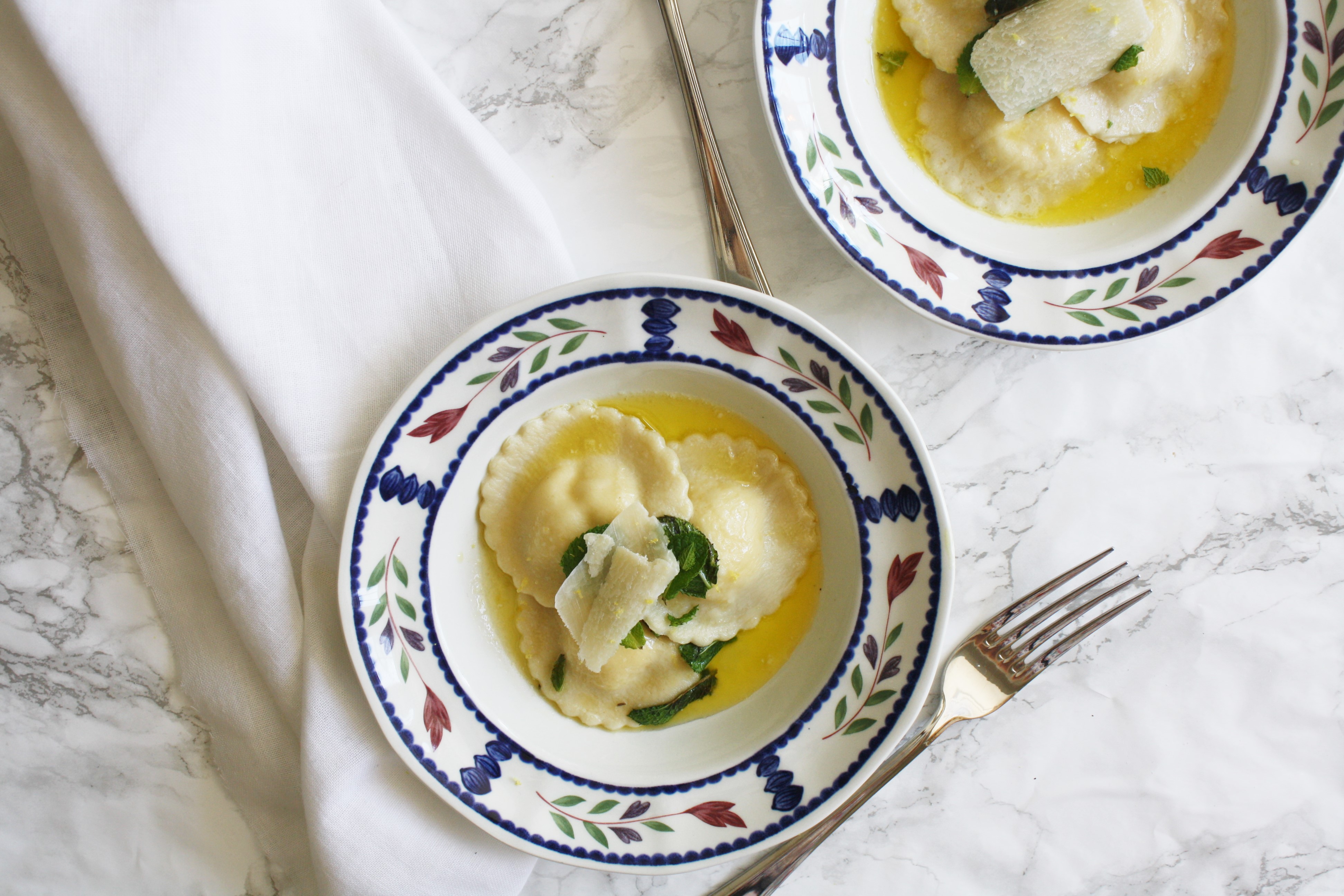 Lemon Ricotta Ravioli with Mint Butter – Wish to Dish